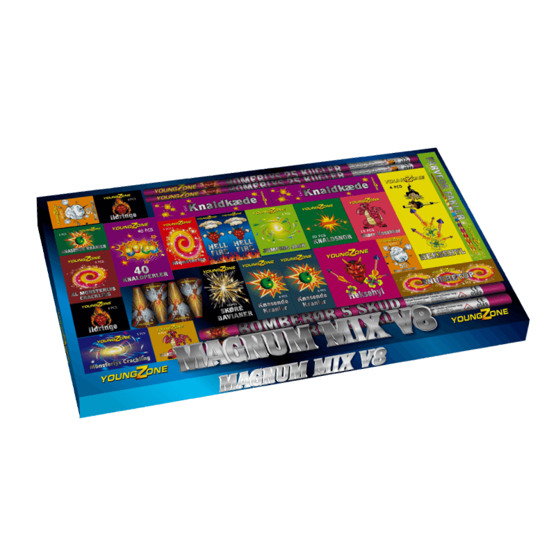 Køb Magnum Mix V8 hos RIF Krudtlageret i Rødkærsbro. Fyrværkerisalg med nytårskrudt fra Royal ...